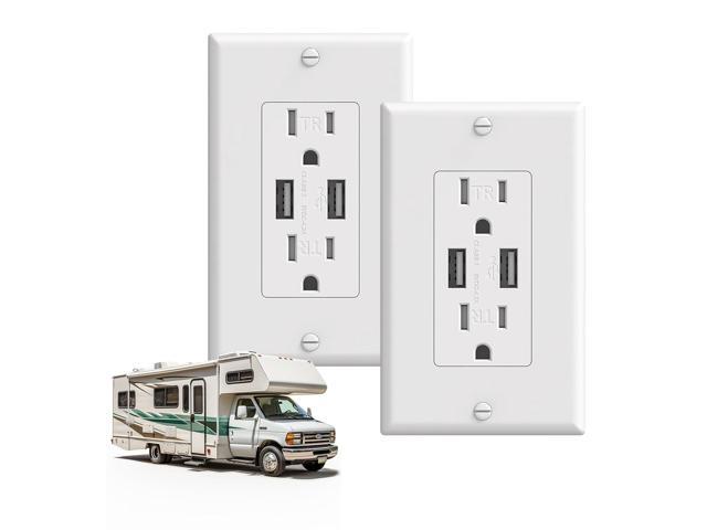 Click here for 2 Pack 15A RV USB Wall Outlets with 4.2A Dual Type... prices