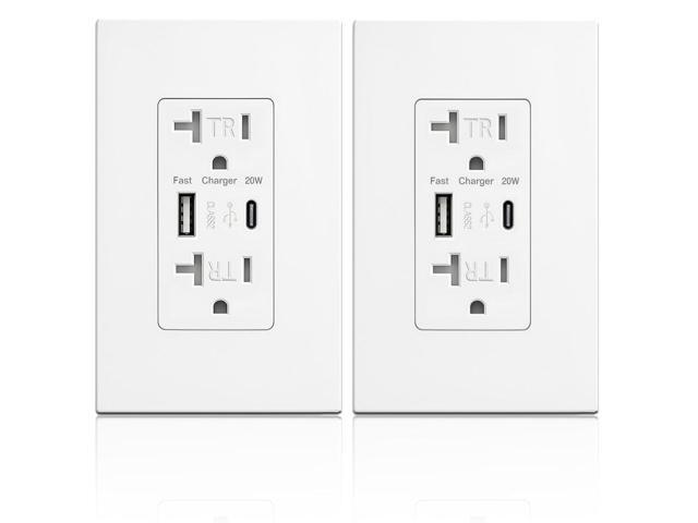 Click here for USB Wall Outlet with 20W Fast Charging  Type-C & T... prices