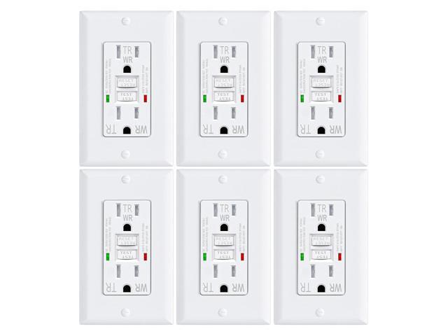 Click here for 6 Pack GFCI Outlet 15 Amp GFI Electrical Outlet Ou... prices