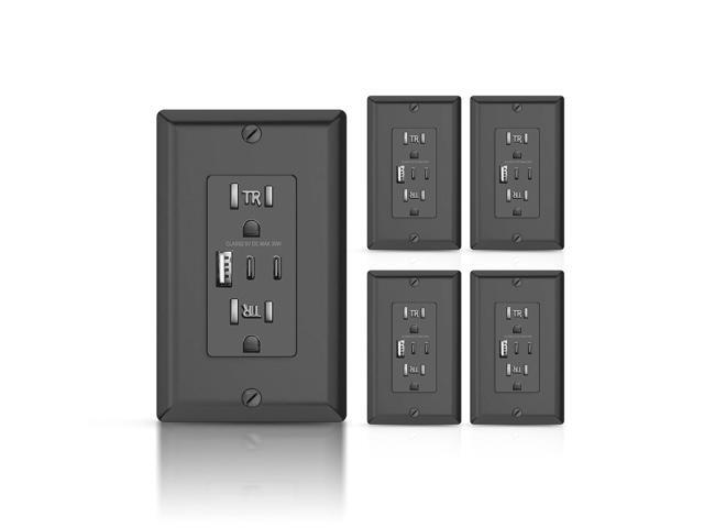 Click here for Black USB Outlet  30W 6.0A USB Receptacles with Ty... prices