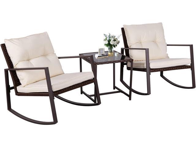 Click here for SUNCROWN 3-Piece Patio Bistro Set Outdoor Rocking... prices