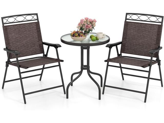 Click here for Giantex Patio Dining Set Round Glass Table with 2... prices