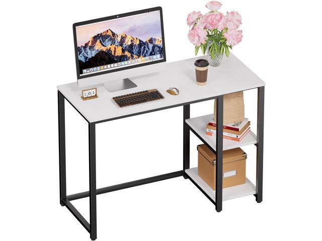 Click here for SINPAID 40IN Computer Desk with Shelves  Cream Whi... prices