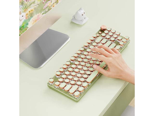 Click here for EWEADN V20 Green Typewriter Keyboard 87 Keys Backl... prices