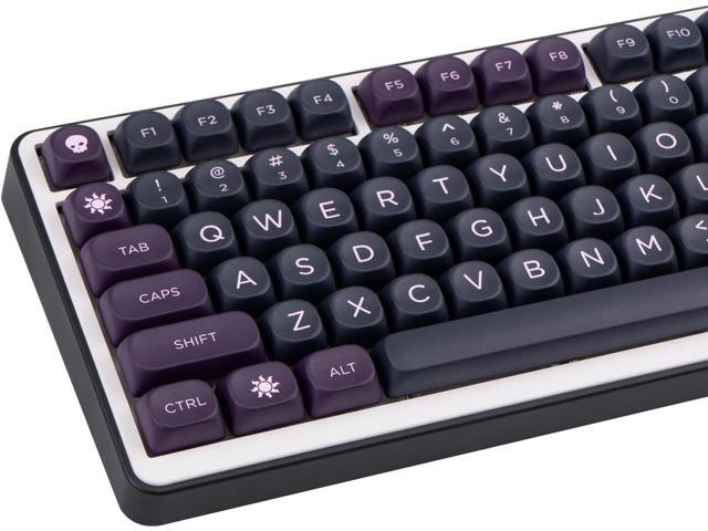 Click here for PBT Keycaps 126 Keys MOA Profile Keycap Black Purp... prices