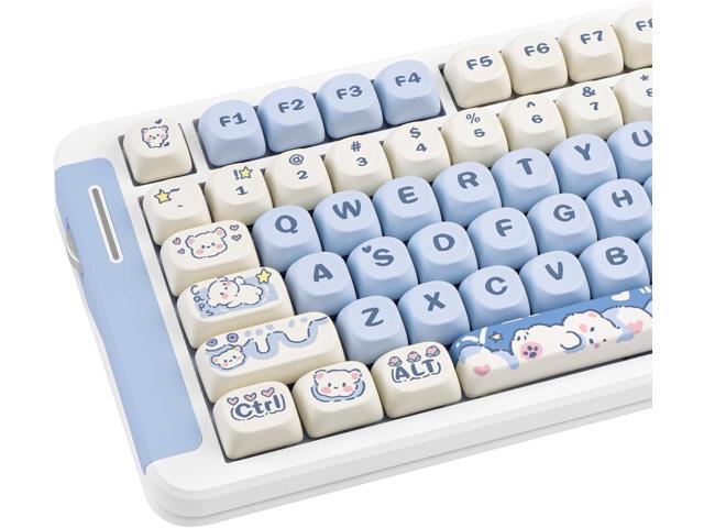 Click here for PBT Keycaps  MOA Profile Cute Blue White Keycaps... prices