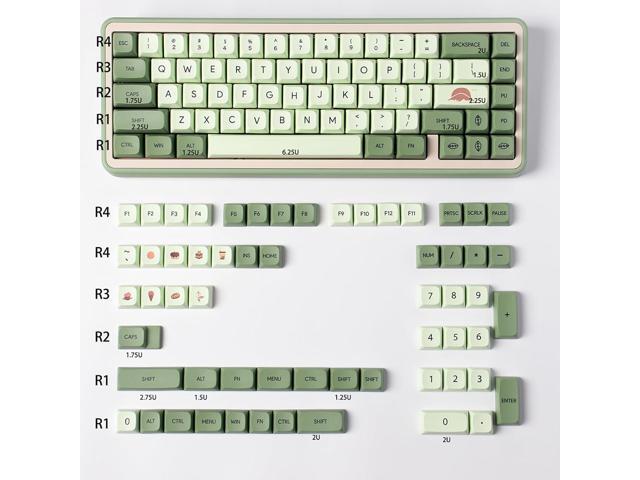 Click here for Matcha Green Keycaps 124 Keys XDA Profile Dye Sub... prices