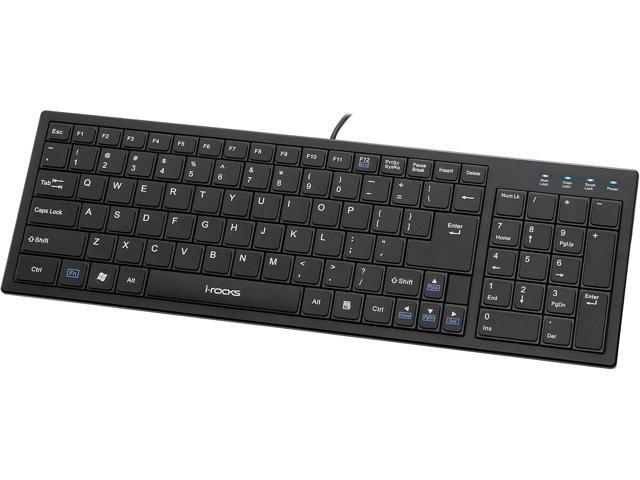 Click here for I-Rocks Black USB Wired Slim Keyboard (KR-6421-BK) prices