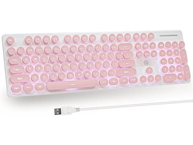Click here for Full Size Pink Typewriter Keyboards 104-Key Retro... prices