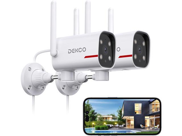 Click here for DEKCO 2 Pack Outdoor Security Camera with 2K Color... prices