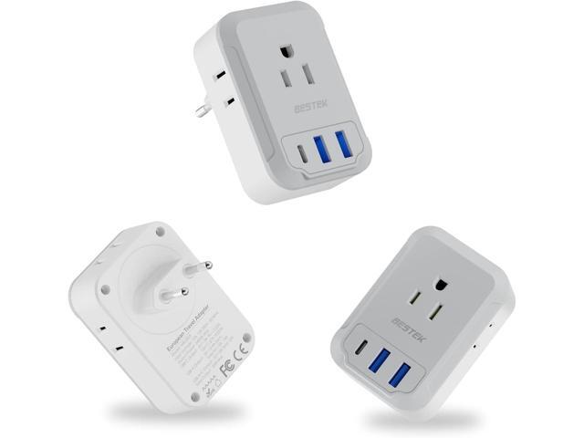 Click here for BESTEK 3 Pack European Travel Plug Adapter USB C -... prices