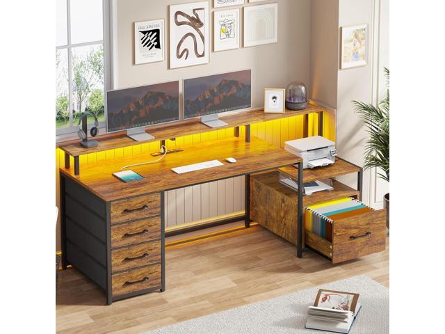 Click here for SEDETA Home Office Desk with File Drawer & Power O... prices