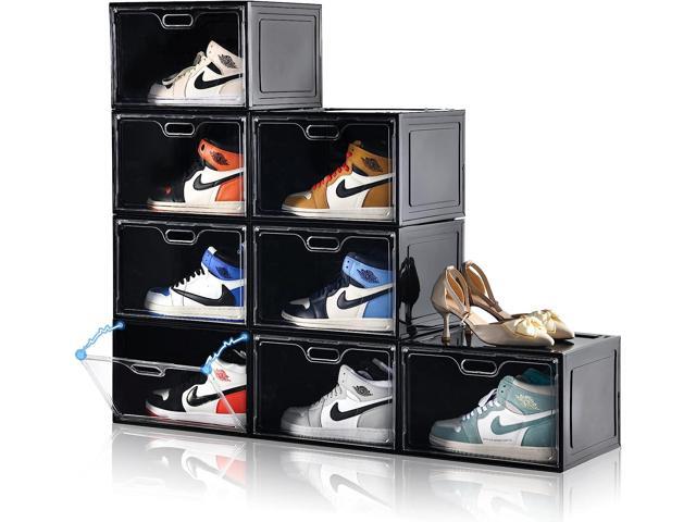 Click here for Amllas 8 Pack Shoe Boxes Black Plastic Stackable... prices