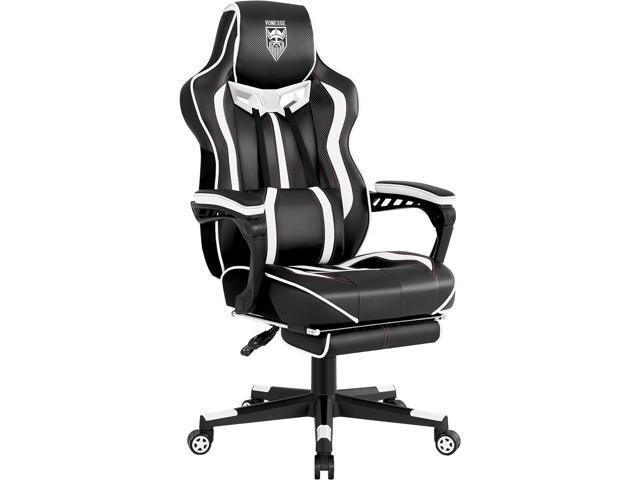 Click here for Vonesse Gaming Chair White with Footrest PC Comput... prices