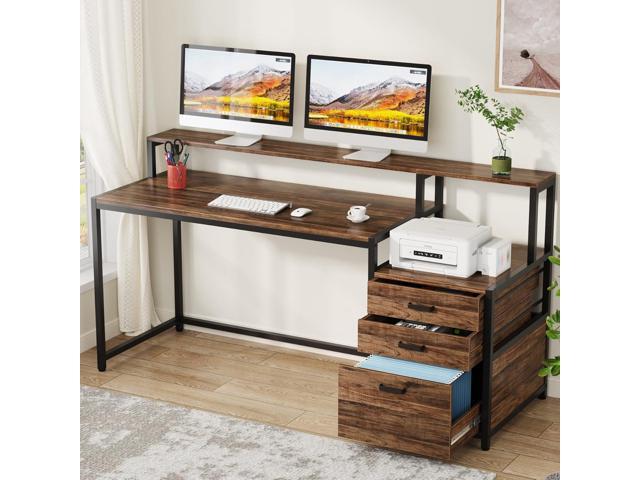 Click here for Tribesigns 63 Inch Computer Desk with File Drawer... prices