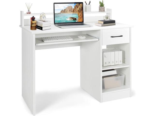 Click here for Tangkula White Desk with Drawer & Keyboard Tray  2... prices