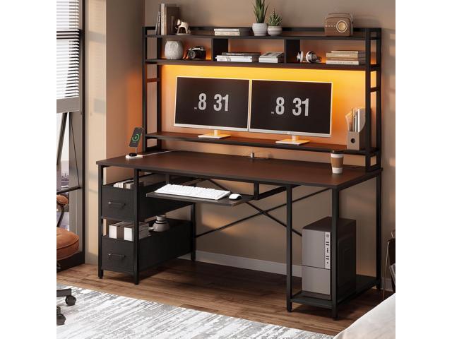 Click here for Gaming Computer Desk  55 Gaming Desk with LED Ligh... prices