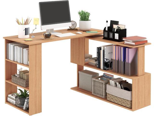 Click here for HOMCOM L Shaped Corner Desk  360 Degree Rotating H... prices