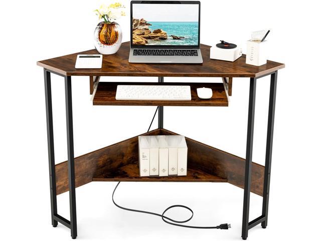 Click here for Tangkula Corner Desk with Keyboard Tray  90-Degree... prices