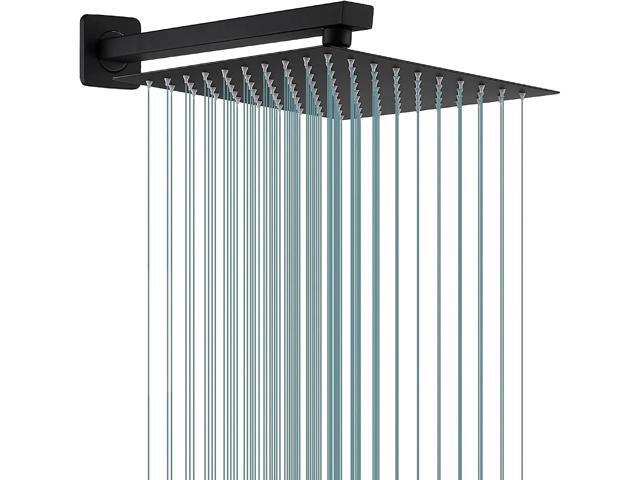 Click here for Rain Shower Head Black with Extension Arm 12 Inch... prices