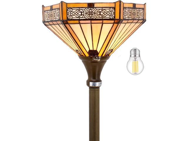Click here for WERFACTORY Tiffany Floor Lamp Yellow Hexagon Stain... prices