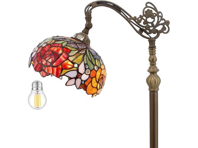 Click here for WERFACTORY Tiffany Floor Lamp Red Rose Flower Stai... prices