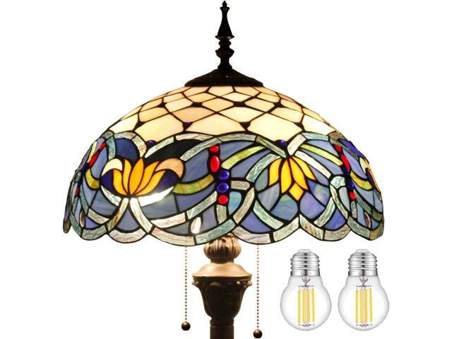 Click here for WERFACTORY Tiffany Floor Lamp Blue Lotus Stained G... prices