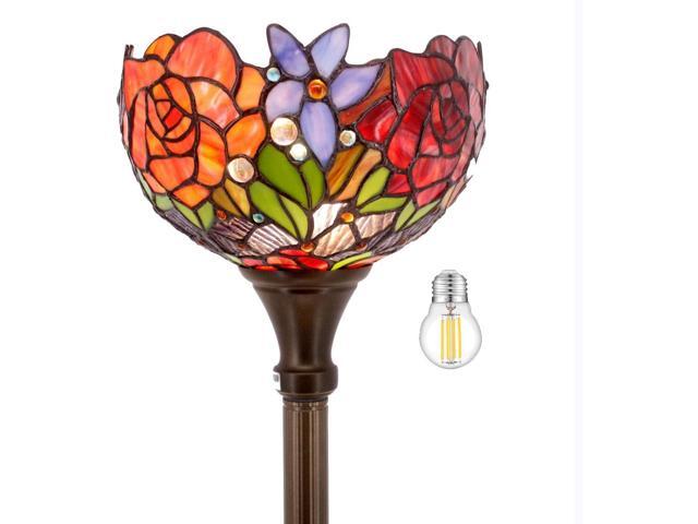 Click here for WERFACTORY Tiffany Floor Lamp Red Rose Flower Stai... prices