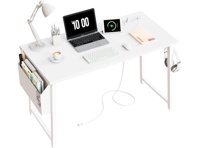 Click here for Lufeiya 39 inch White Computer Desk with Power Out... prices