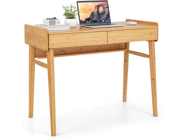 Click here for Tangkula Bamboo Mid Century Desk with 2 Storage Dr... prices