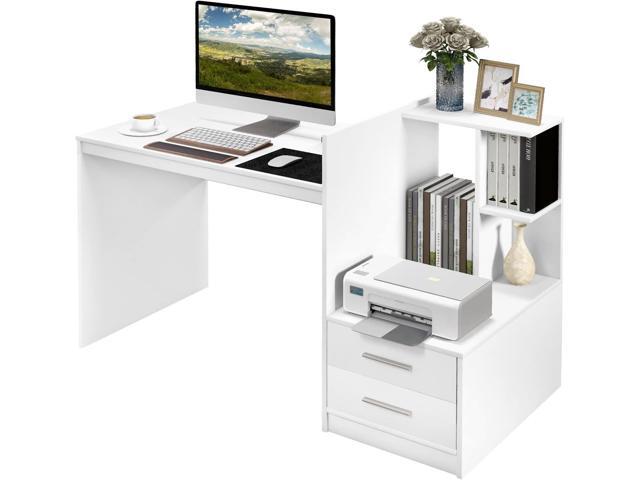 Click here for Tangkula White Desk with 2 Storage Drawers & Books... prices