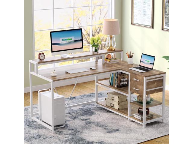 Click here for Tribesigns Reversible L Shaped Desk with Drawer  I... prices