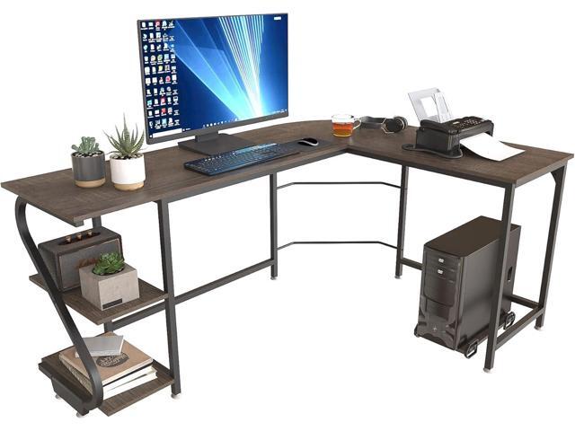 Click here for Weehom Reversible L Shaped Desk with Shelves Large... prices