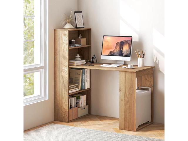 Click here for Tangkula Computer Desk with Bookshelf  Writing Stu... prices