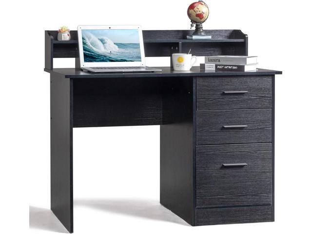 Click here for Karl home Black Computer Desk with Drawers Desktop... prices