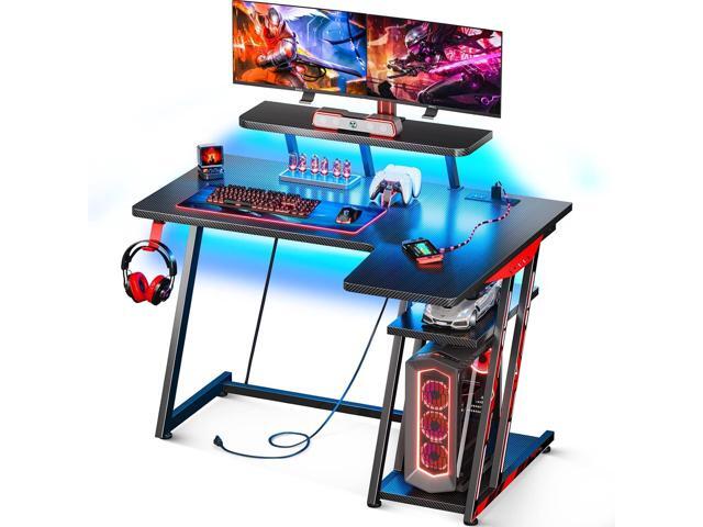 Click here for MOTPK L Shaped Gaming Desk with LED Lights  Small... prices