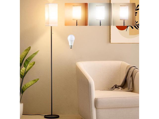 Click here for Tall Floor Lamp with Linen Shade - 3 Color Tempera... prices