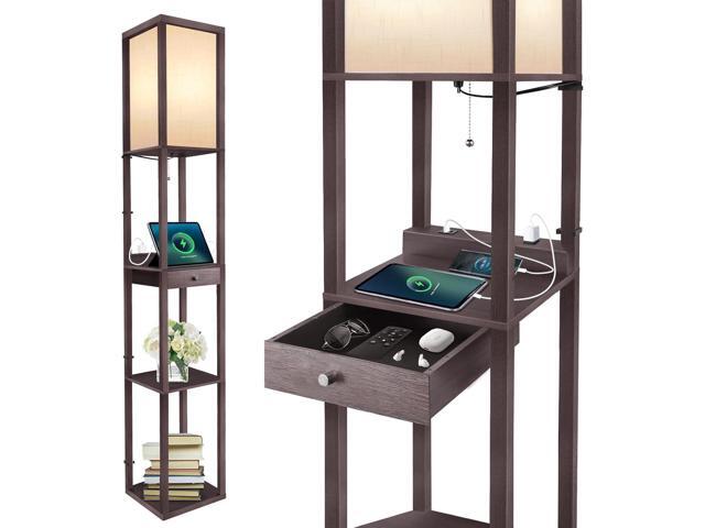Click here for OUTON Deluxe Shelf Floor Lamp with 1 Drawer  2 USB... prices