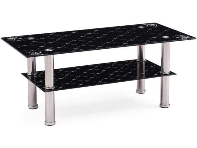 Click here for Hodedah Two Tier Rectangle Tempered Glass Coffee T... prices