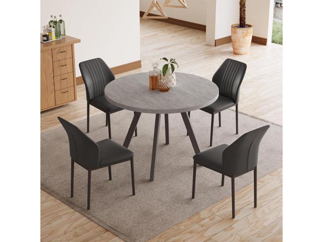 Click here for 34.6 Round Dining Table and Chairs for 4  Mid Cent... prices