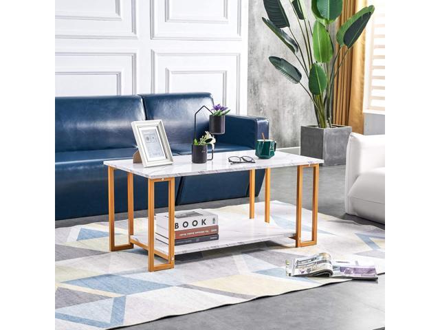 Click here for Rectangle Faux Marble Coffee Table Table-Modern Si... prices