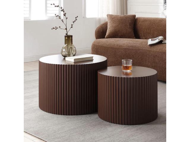 Click here for kevinplus 42.52 Brown Round Nesting Coffee Table S... prices