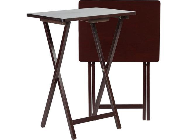 Click here for PJ Wood 2-Pack Folding TV Tray Table Set  Solid Wo... prices