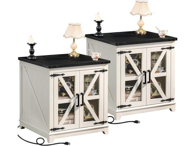 Click here for Farmhouse End Table with Charging Station Set 2  2... prices