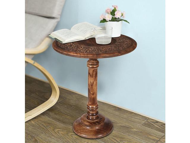 Click here for Lightnpro Hand-Carved Wooden Round Table  Pillar D... prices