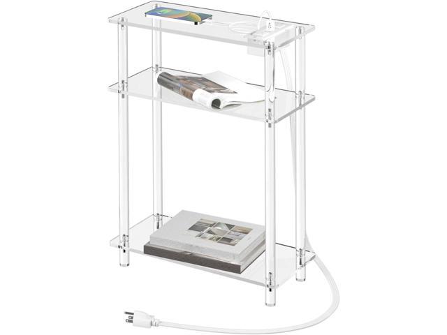 Click here for HMYHUM Acrylic Narrow Side Table with Charging Sta... prices