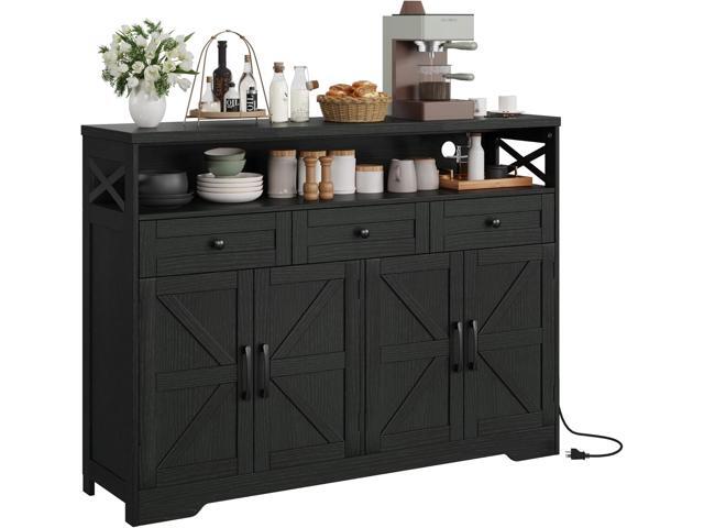 Click here for 52 L Modern Farmhouse Sideboard Buffet Cabinet  Bl... prices