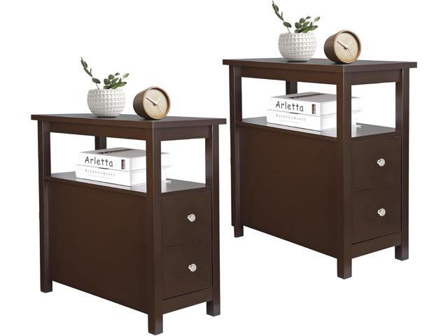 Click here for ZENY Side Table Set of 2 Chairside Table Narrow En... prices