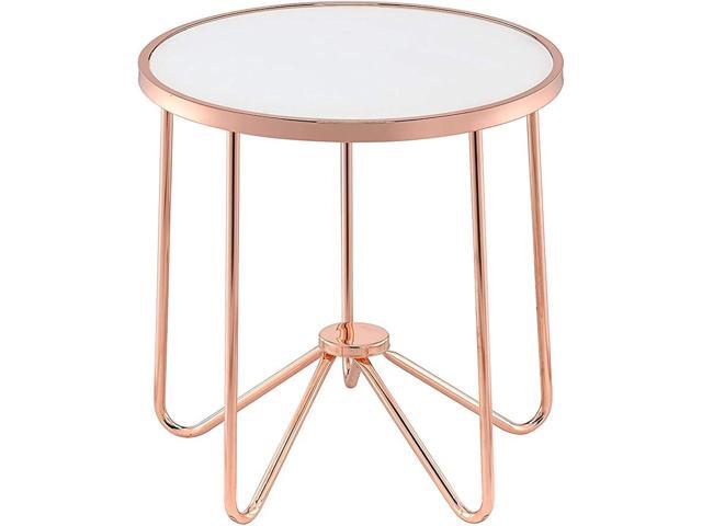 Click here for Acme Alivia Round Glass Top End Table in Frosted G... prices