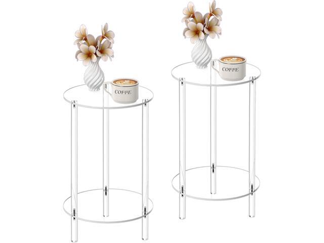 Click here for HMYHUM Acrylic Round Side Table Set of 2  11.8 L x... prices